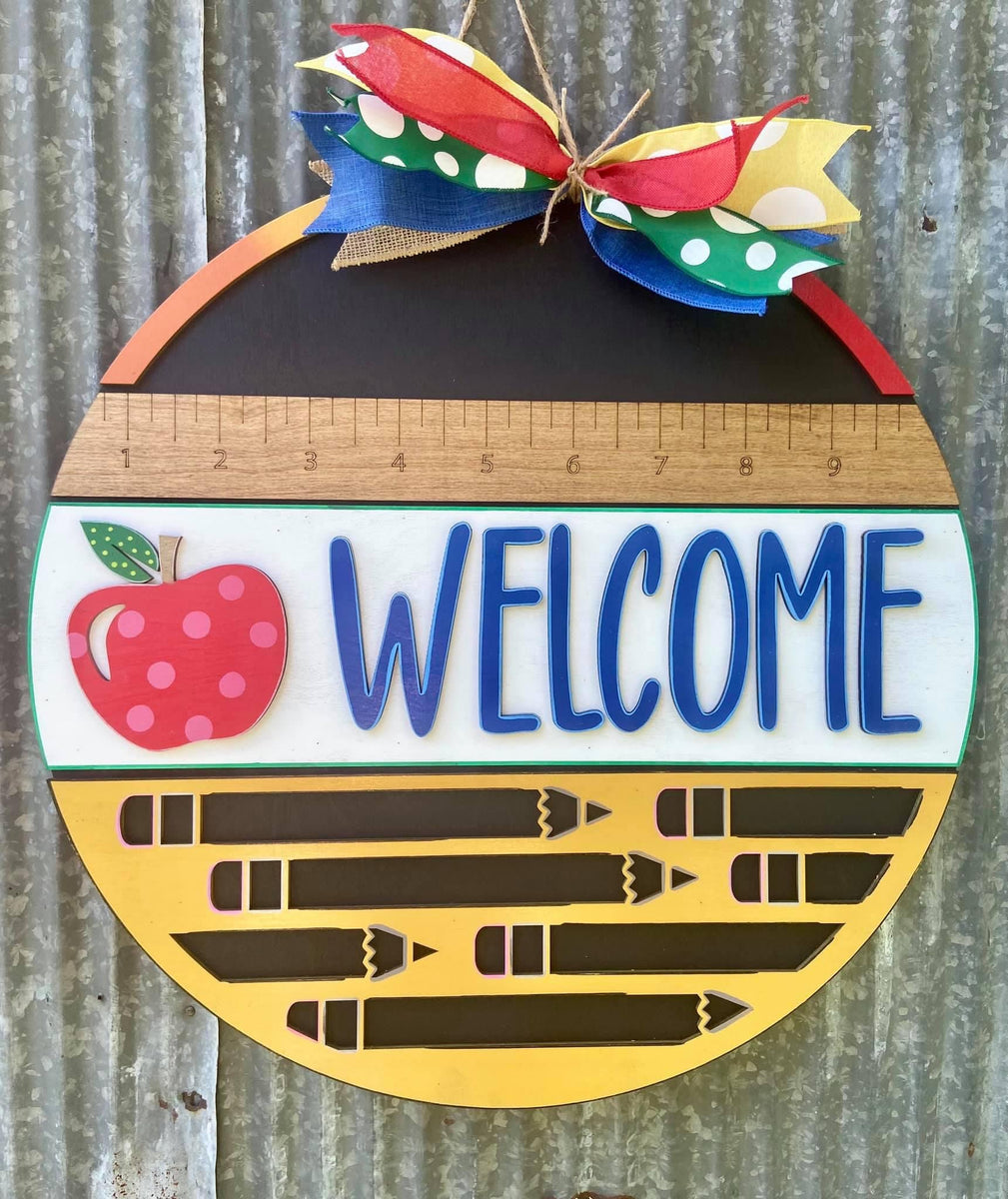 Back to School Round Door Hanger – Vick Crafts