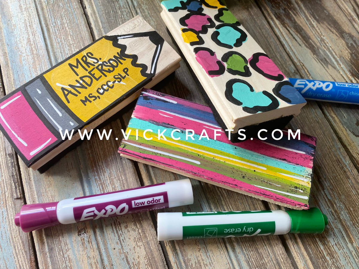 Personalized Hand Painted Eraser – Vick Crafts