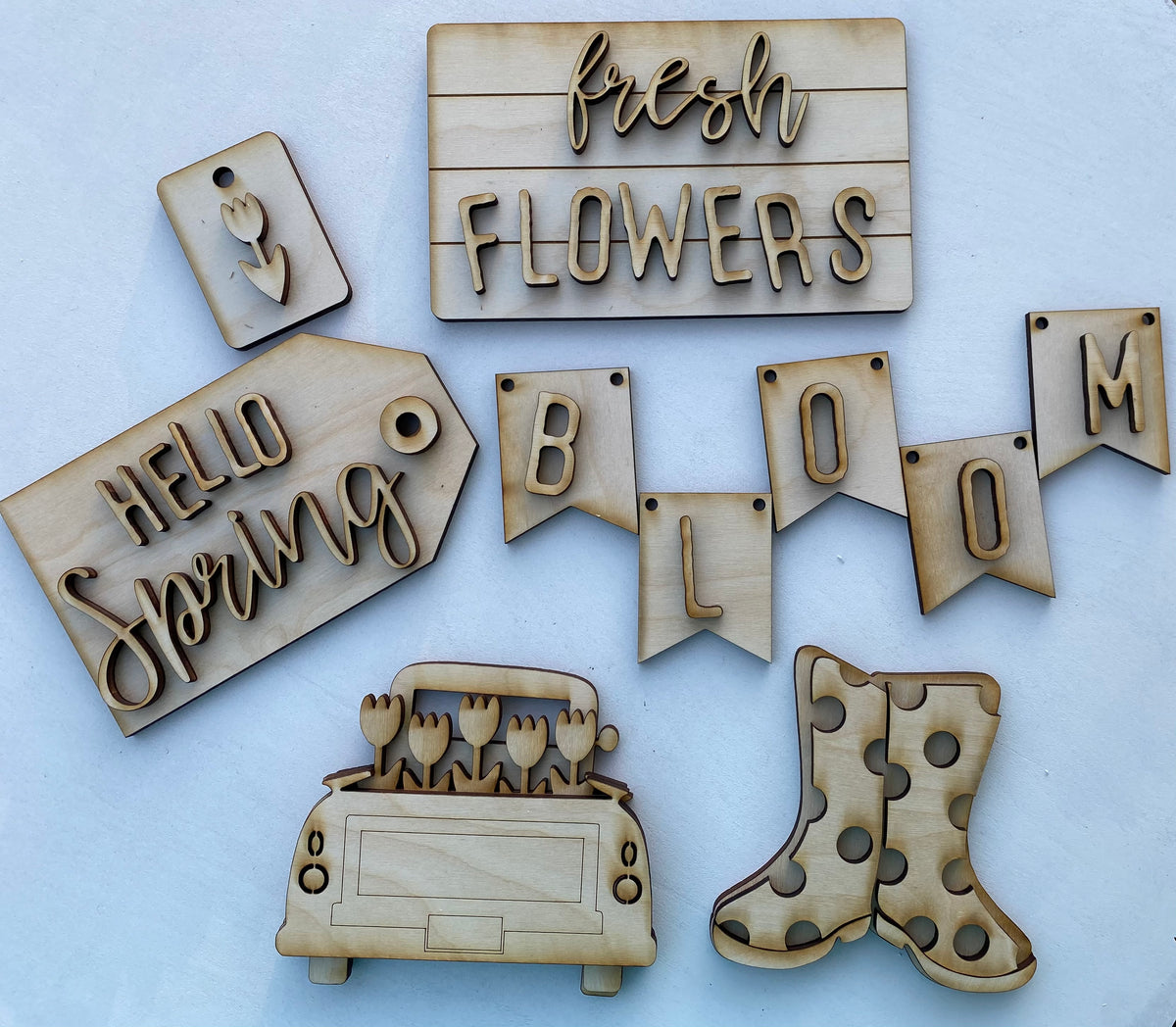 Spring Bloom Tiered tray set – Vick Crafts