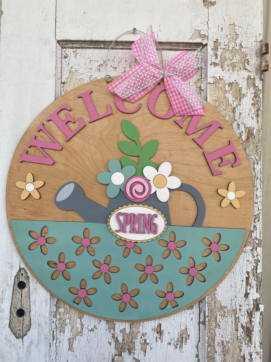 Hello Spring Water Can Door Hanger – Vick Crafts
